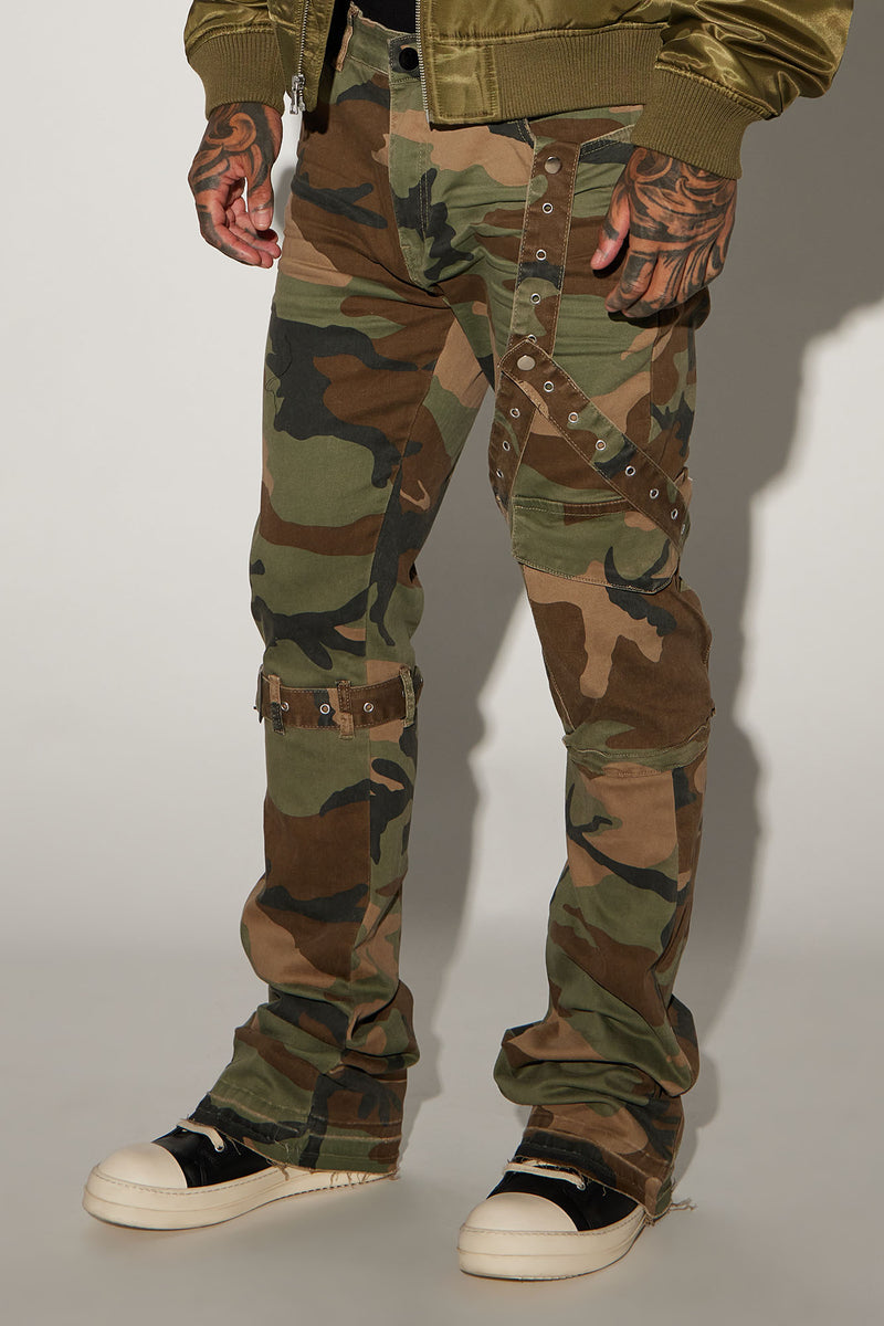 Strap Me Up Stacked Skinny Flare Jeans - Camouflage | Fashion Nova, Mens Jeans | Fashion Nova