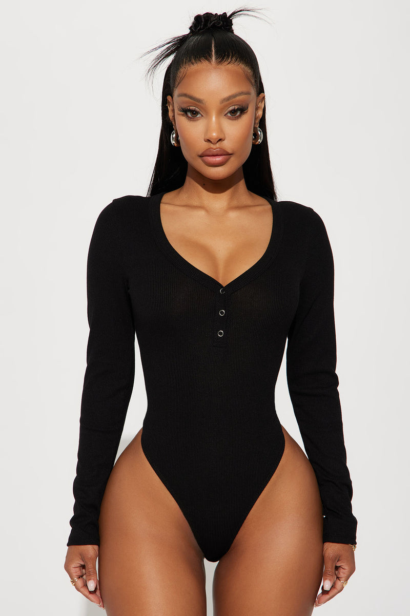Freya Ribbed Bodysuit Black Fashion Nova Basic Tops And Bodysuits