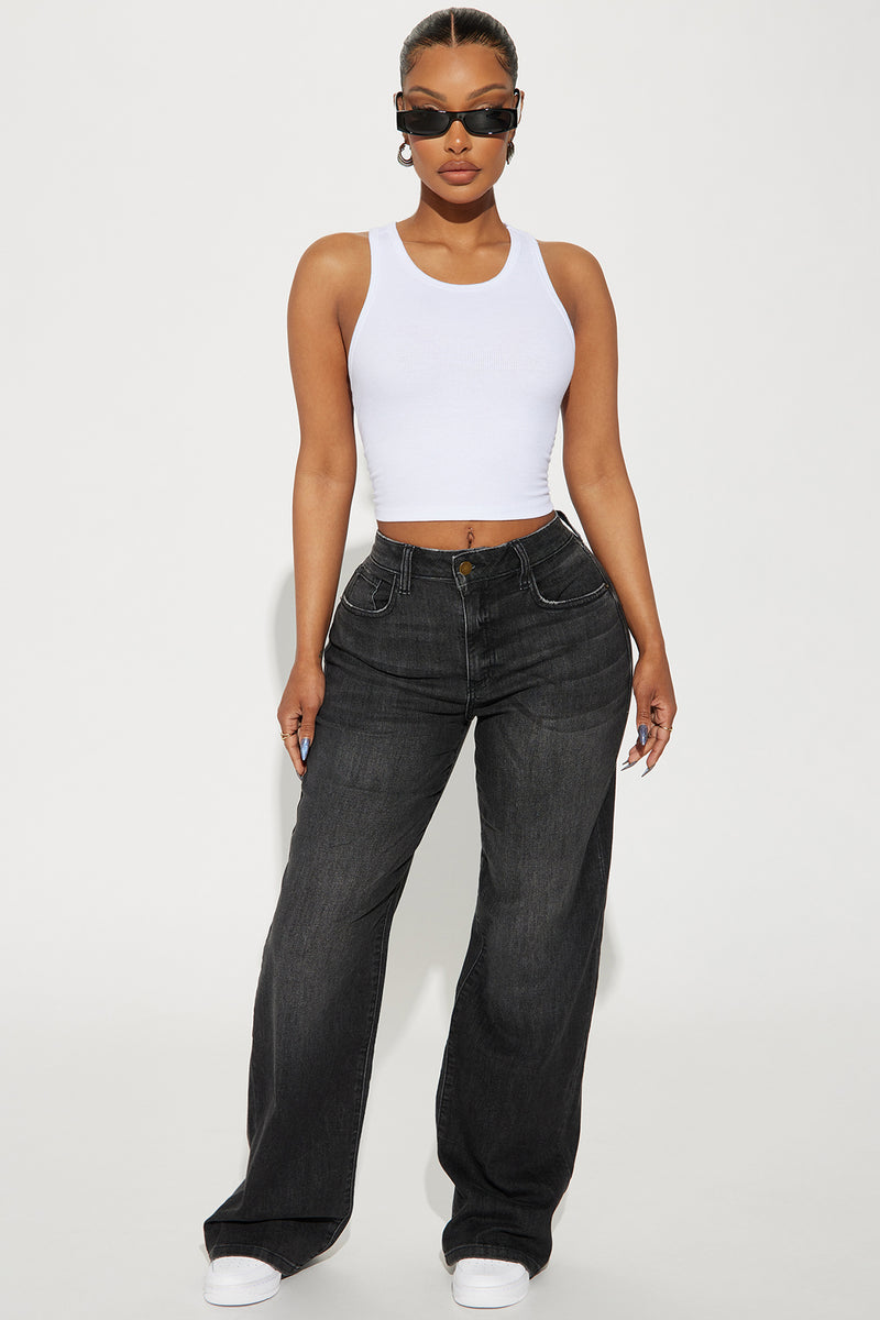 Bellissima Basic Stretch Straight Leg Jeans - Black Wash | Fashion Nova, Jeans | Fashion Nova