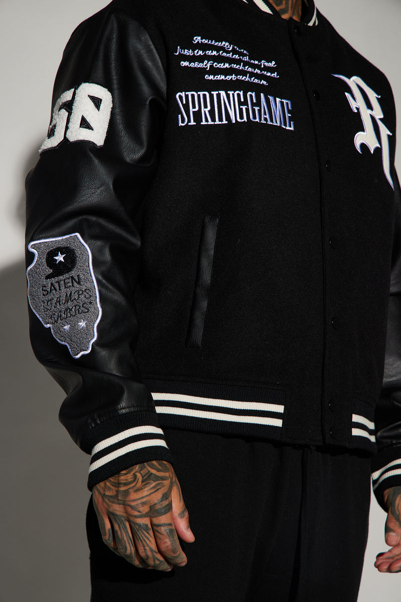 Spring Game Varsity Jacket Black Fashion Nova Mens Casual Jackets