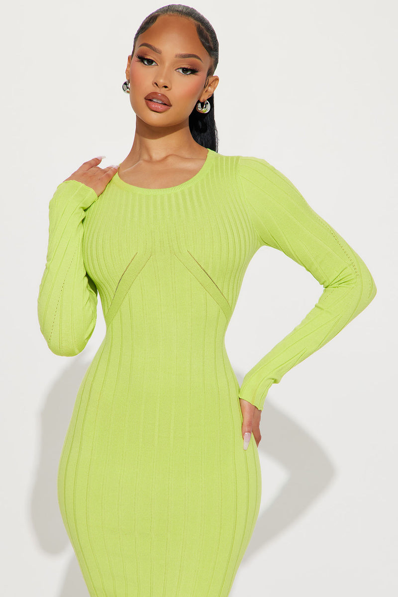 Libra Sweater Midi Dress - Lime | Fashion Nova, Dresses | Fashion Nova