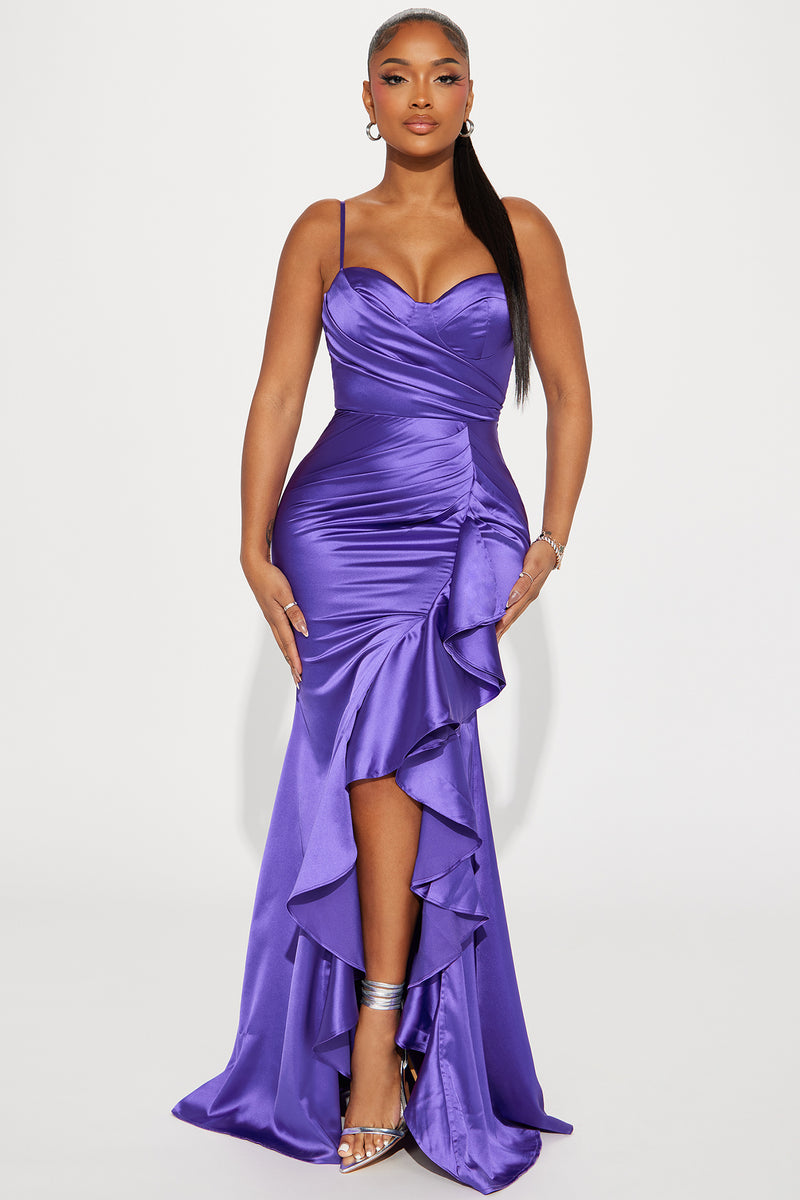 Camilla Satin Gown - Purple | Fashion Nova, Dresses | Fashion Nova