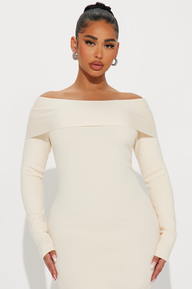 Josie Sweater Midi Dress Cream Fashion Nova Dresses Fashion Nova