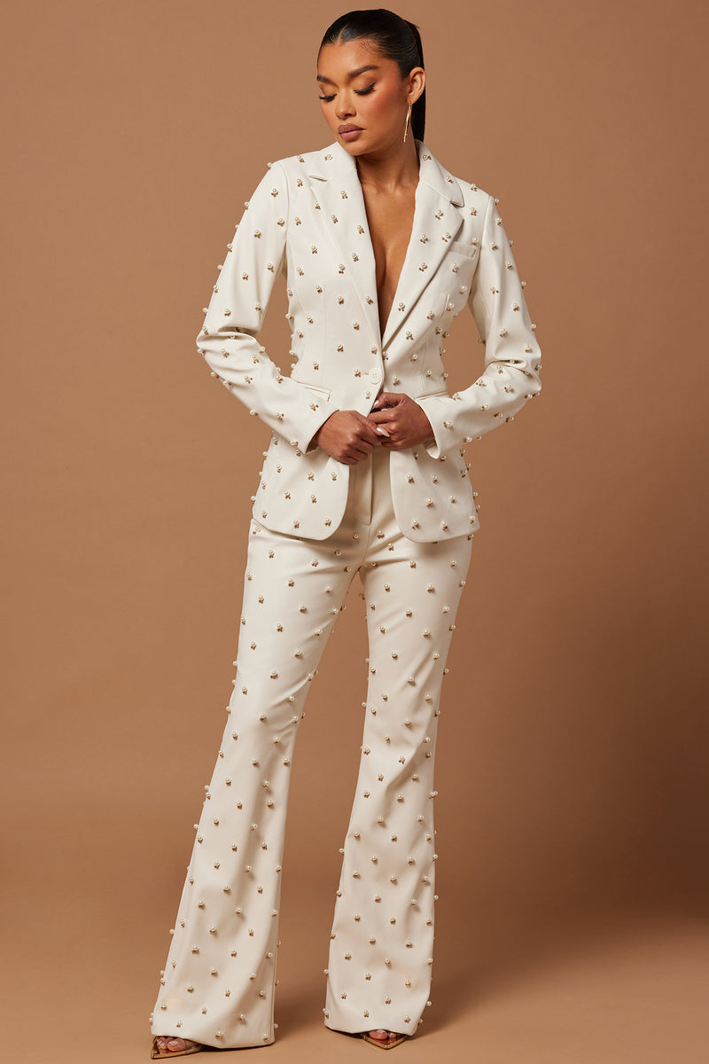 Claire Embellished Pant - Ivory | Fashion Nova, Luxe | Fashion Nova