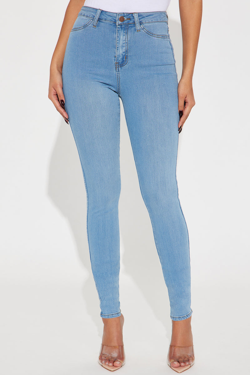 Tall Classic High Waist Skinny Jeans Light Blue Wash Fashion Nova