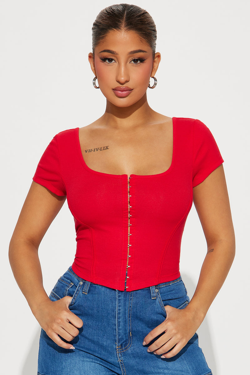 Giselle Rib Top - Red | Fashion Nova, Knit Tops | Fashion Nova