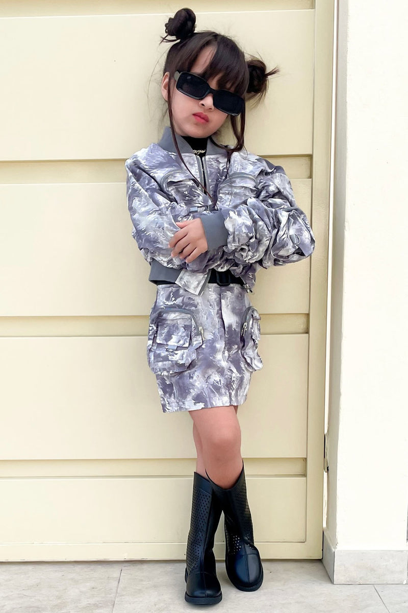 Mini Kaya Camo Skirt Set - Grey/combo | Fashion Nova, Kids Sets | Fashion Nova