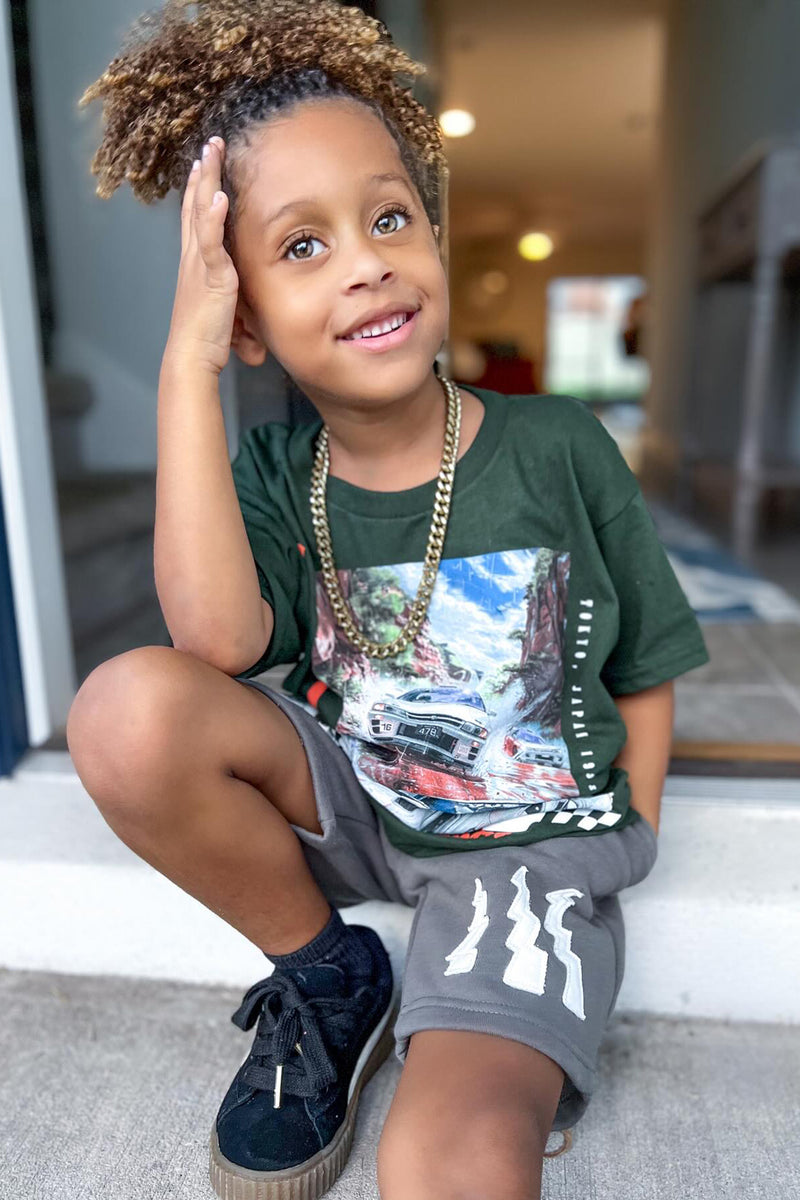 Mini Tyson Lighting Relaxed Shorts - Charcoal | Fashion Nova, Kids Shorts & Skirts | Fashion Nova