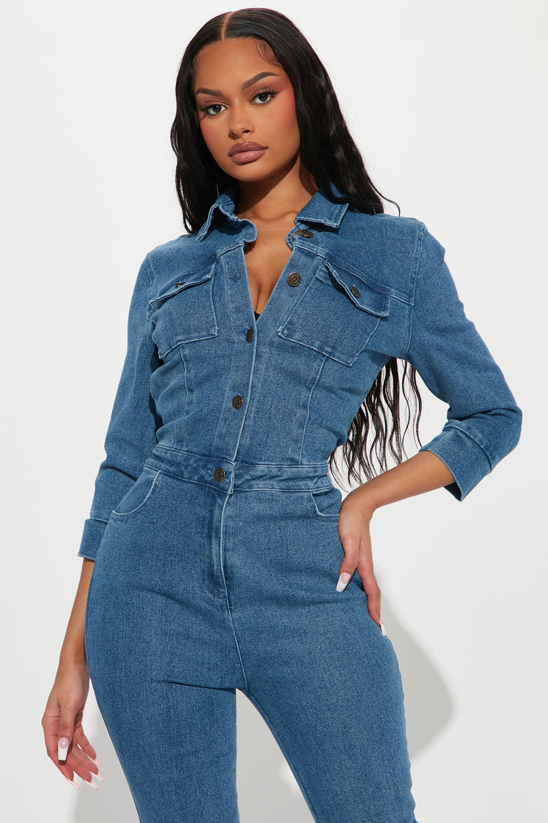 Robyn Denim Jumpsuit - Medium Wash | Fashion Nova, Jumpsuits | Fashion Nova