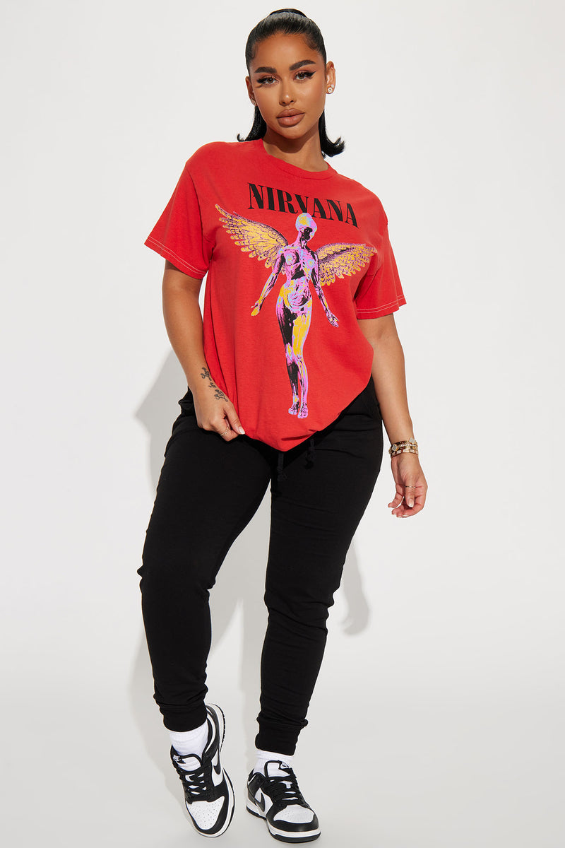 Nirvana In Utero Washed Graphic Tee Raspberry Fashion Nova Screens