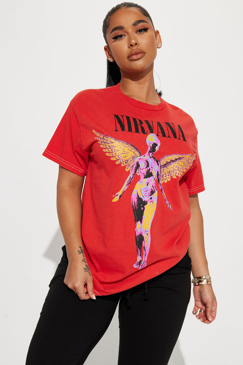 Nirvana In Utero Washed Graphic Tee Raspberry Fashion Nova Screens