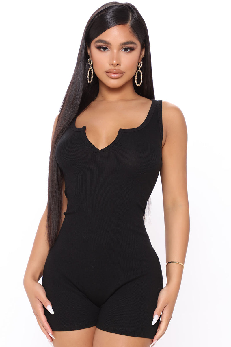 Notch On My Belt Romper - Black | Fashion Nova, Rompers | Fashion Nova
