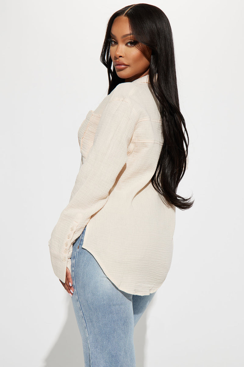 Willow Oversized Gauze Shirt - Beige | Fashion Nova, Shirts & Blouses | Fashion Nova