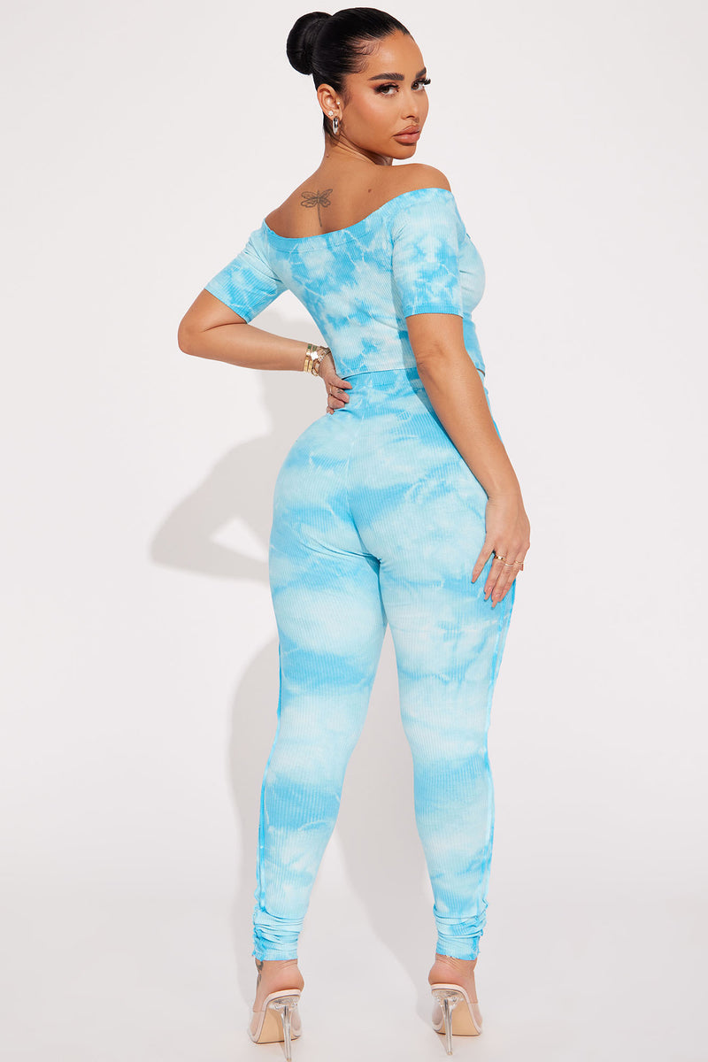 Talking Again Tie Dye Legging Set - Sky Blue | Fashion Nova, Matching Sets | Fashion Nova