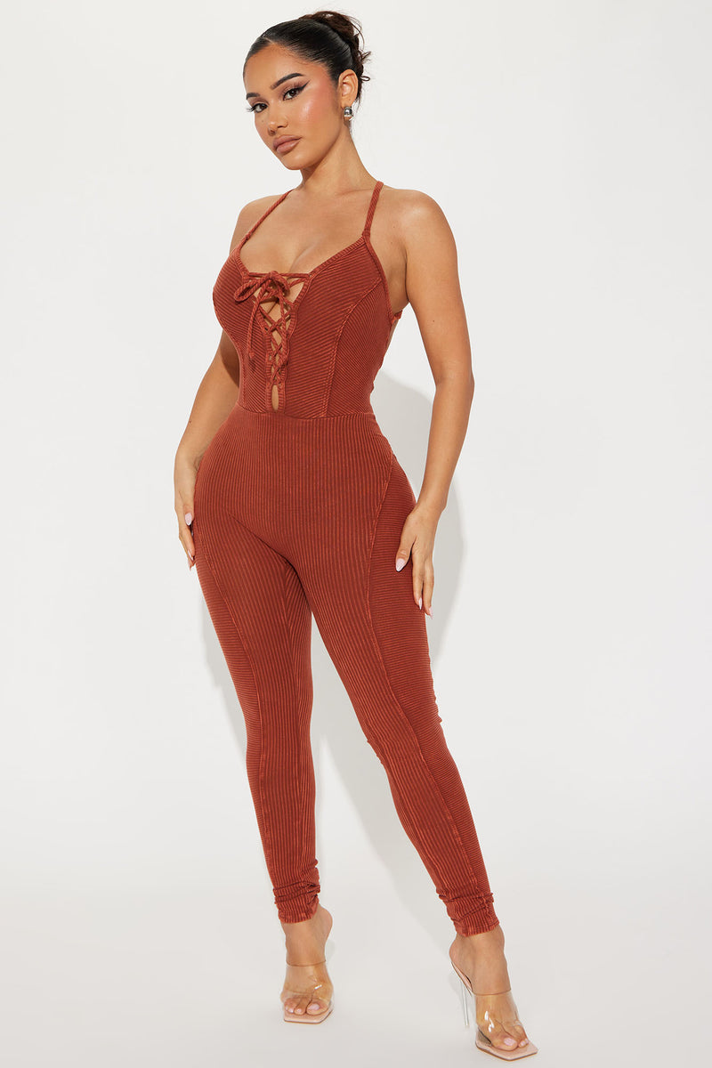 Miranda Mineral Wash Rib Jumpsuit - Rust | Fashion Nova, Jumpsuits | Fashion Nova