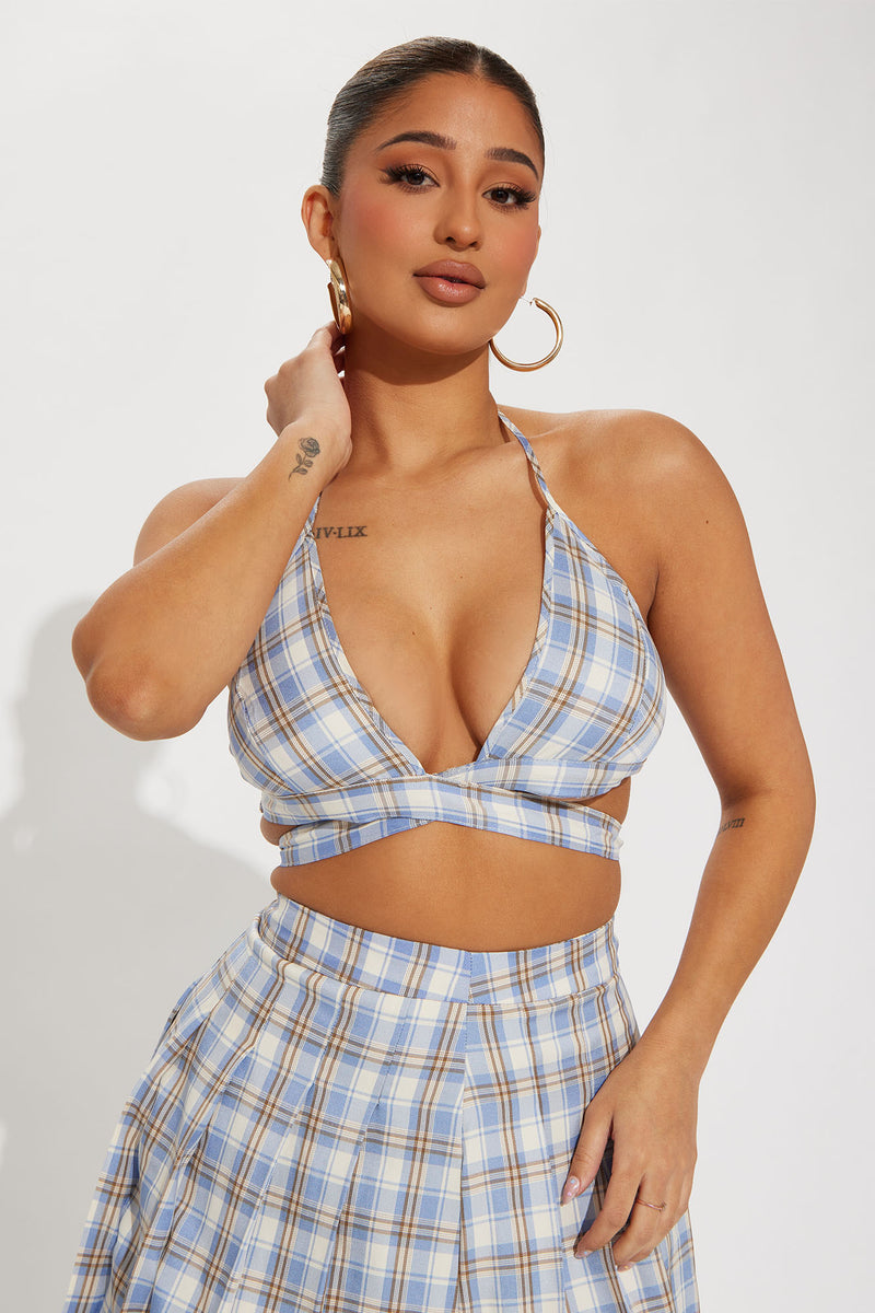 Never Clueless Plaid Skirt Set - Blue/combo | Fashion Nova, Matching Sets | Fashion Nova