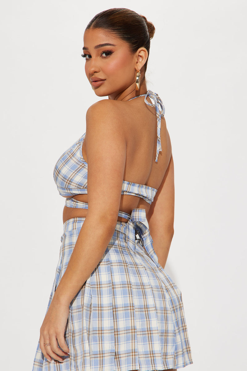 Never Clueless Plaid Skirt Set - Blue/combo | Fashion Nova, Matching Sets | Fashion Nova