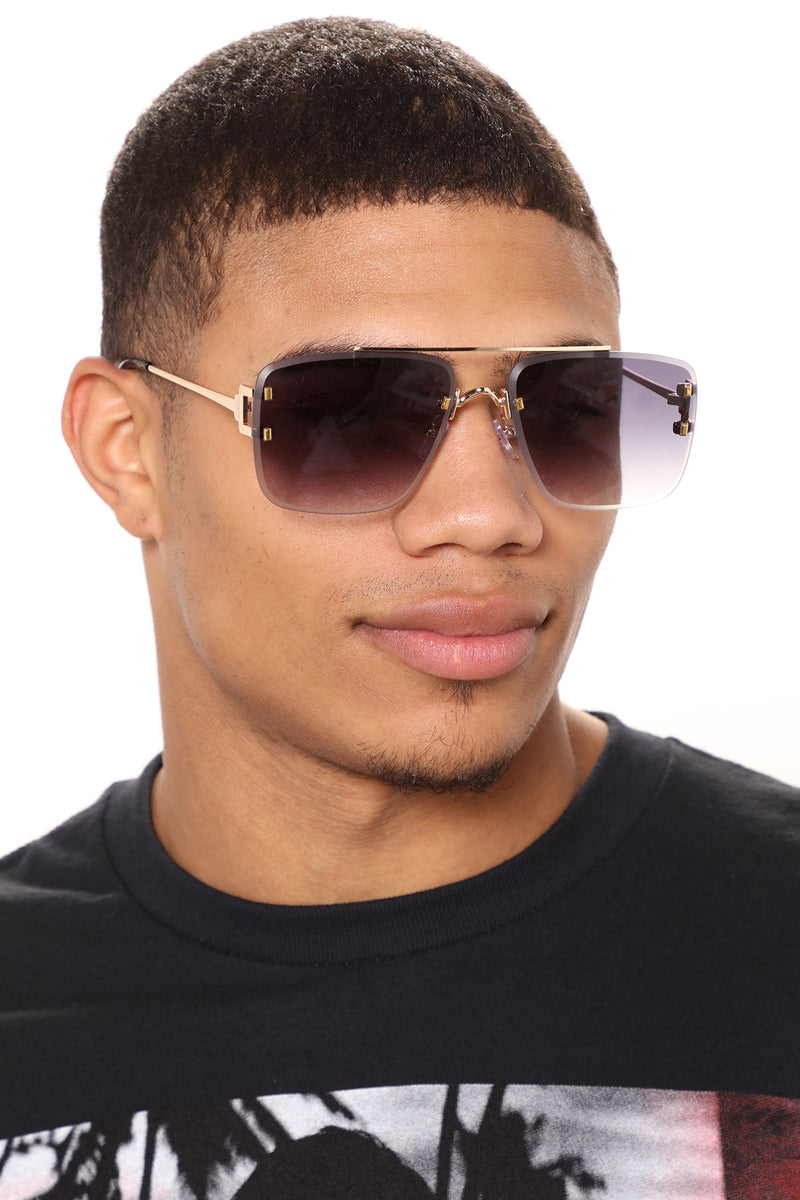 Let It Flow Sunglasses Gold Smoke Fashion Nova Mens Sunglasses