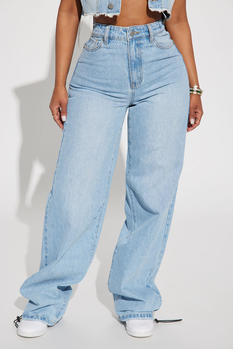Make It Happen Non Stretch Straight Leg Bungee Jean - Light Wash ...