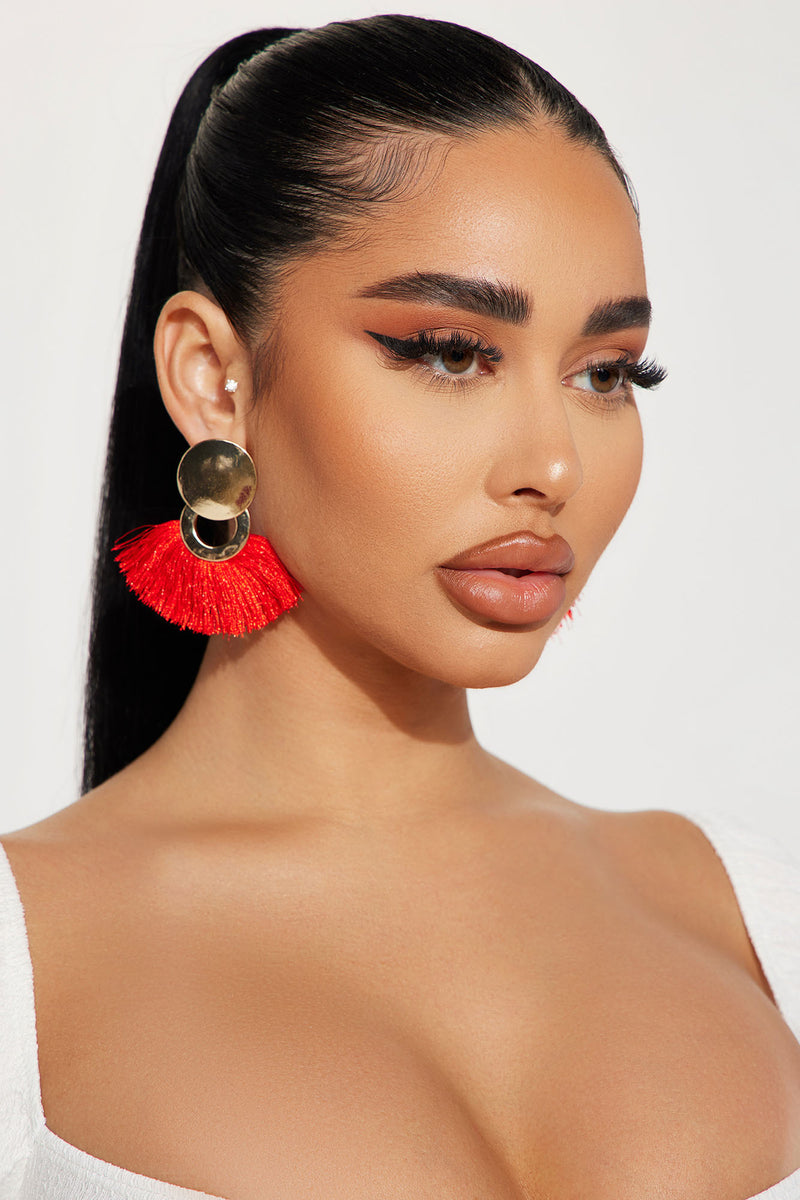 In The Moment Earrings - Red | Fashion Nova, Jewelry | Fashion Nova