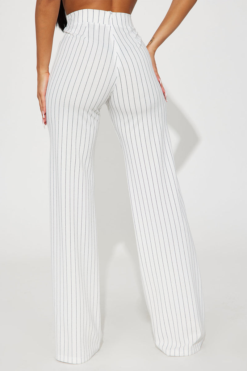 Tall Victoria High Waisted Dress Pant Pinstripe Ivorycombo Fashion
