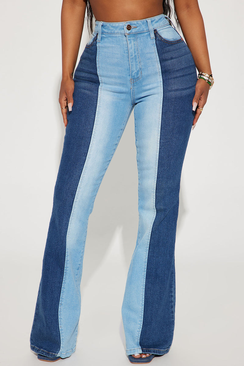 Your Rules Two Tone Flare Jean - Dark Wash | Fashion Nova, Jeans | Fashion Nova