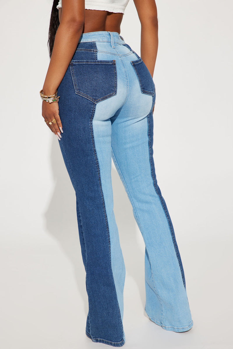 Your Rules Two Tone Flare Jean - Dark Wash | Fashion Nova, Jeans | Fashion Nova