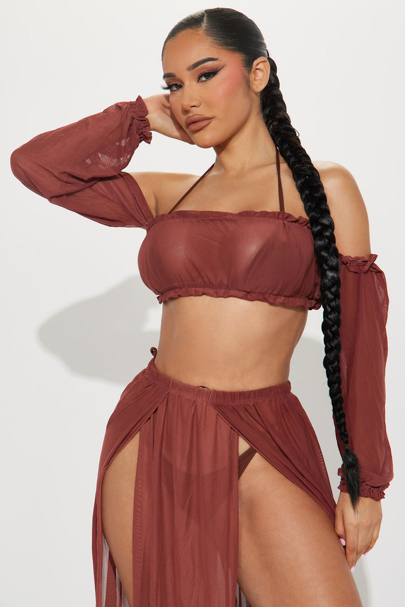 Cool For The Summer 2 Piece Cover up Set - Brown | Fashion Nova, Swimwear | Fashion Nova