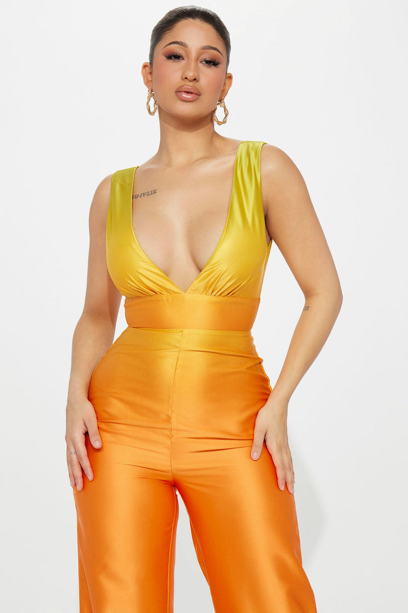 Devin Ombre Jumpsuit - Orange/combo | Fashion Nova, Jumpsuits | Fashion Nova