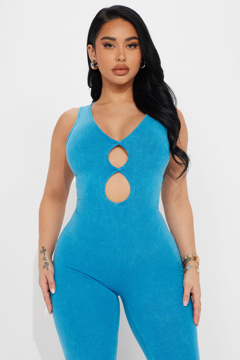 Jasmine Mineral Wash Jumpsuit Blue Fashion Nova Jumpsuits