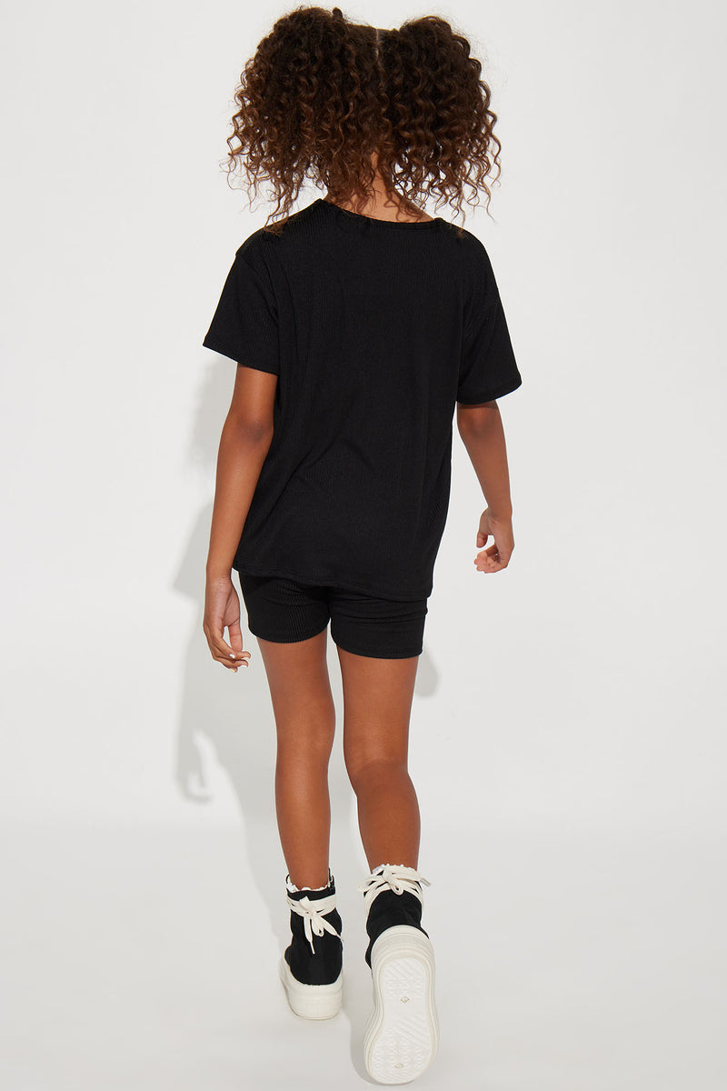 Mini Chelsea Baddie Biker Short Set - Black | Fashion Nova, Kids Sets | Fashion Nova