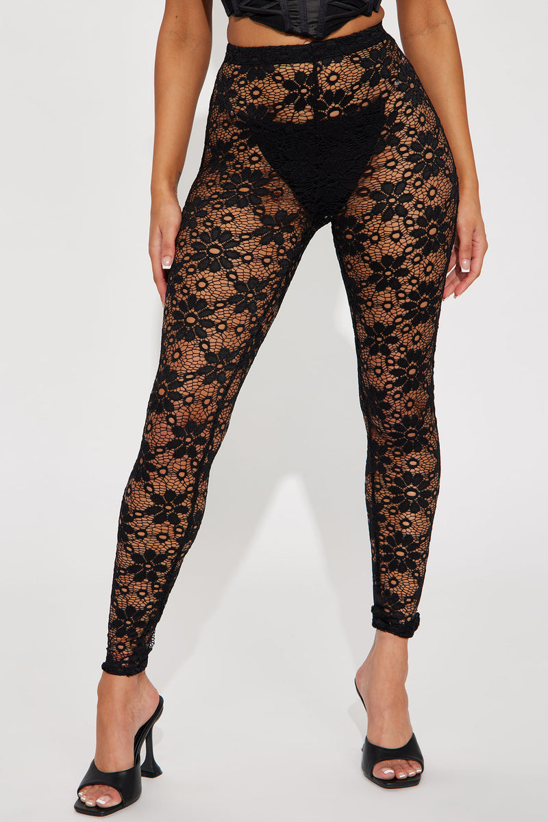 Lisa Lace Legging - Black | Fashion Nova, Leggings | Fashion Nova