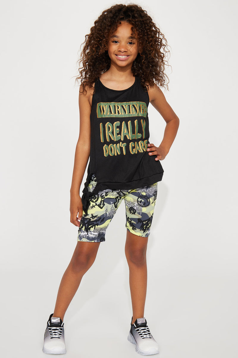 Mini I Really Don't Care Knit Biker Short Set - Black/Yellow | Fashion Nova, Kids Sets | Fashion ...