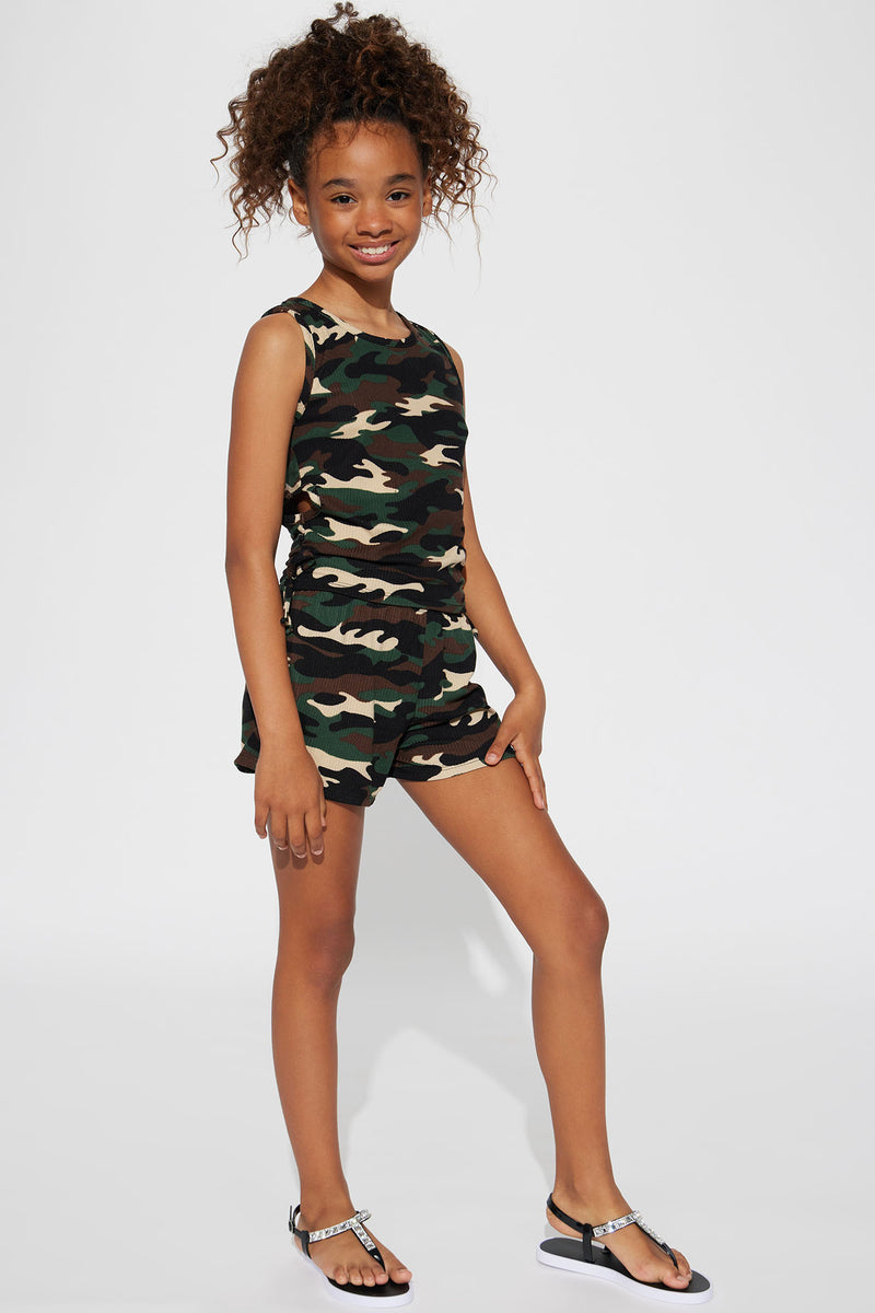 Mini Sleeveless Rib Knit Cut Out Short Set - Black/Brown | Fashion Nova, Kids Sets | Fashion Nova