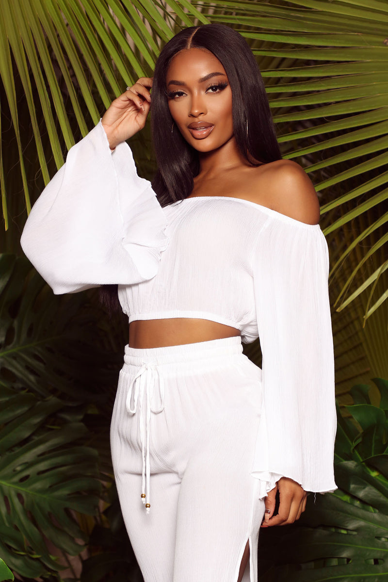 Breezy Nights Linen Swim Cover Up Set White Fashion Nova Swimwear