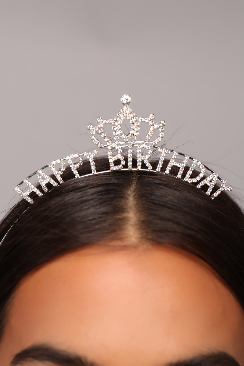 Happy Birthday Crown Headband - Silver | Fashion Nova, Accessories ...