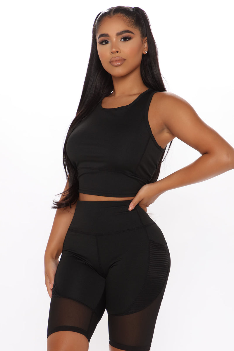There's No Comparison Crop Tank And Biker Short Set - Black | Fashion Nova, Matching Sets ...