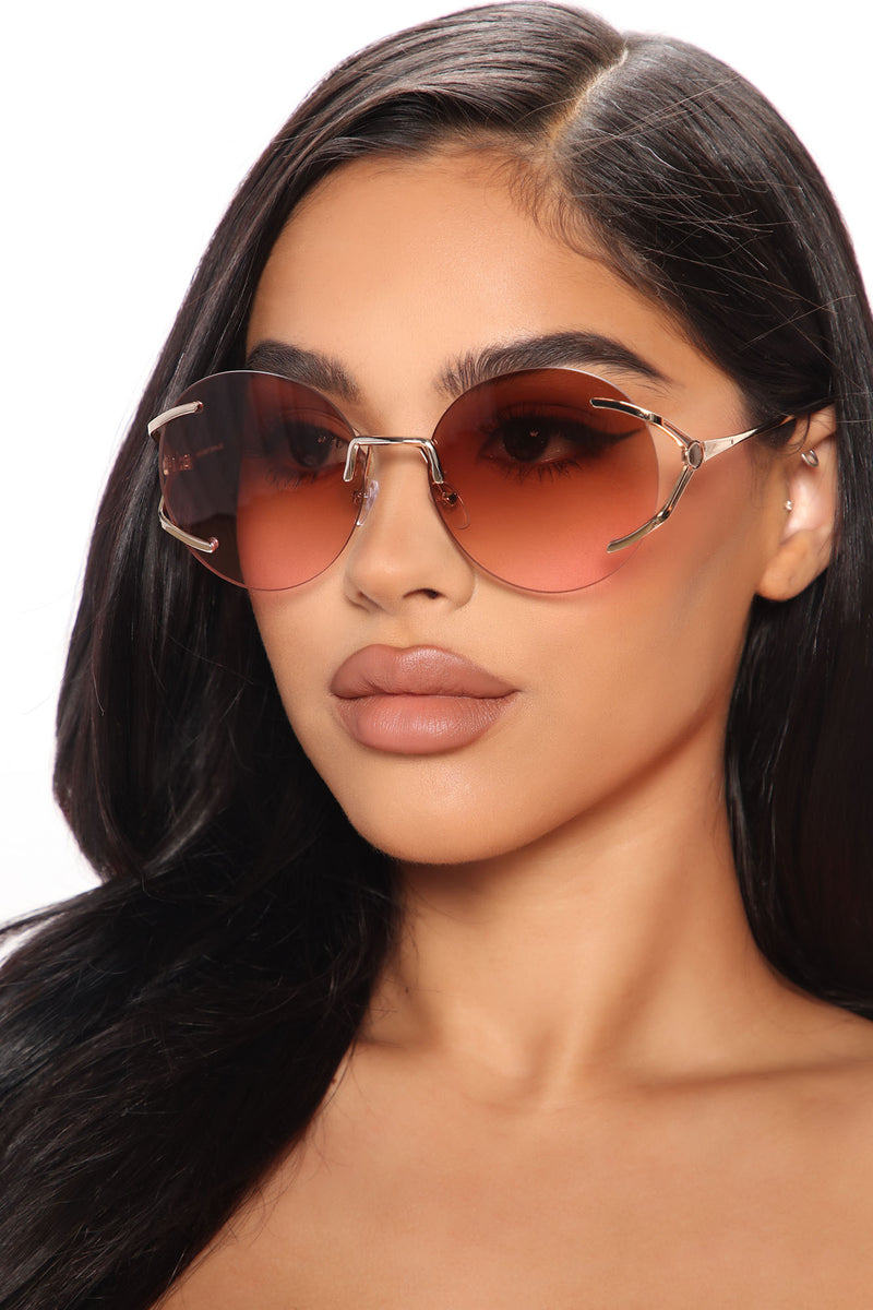 Circling Back To You Sunglasses Brown Combo Fashion Nova