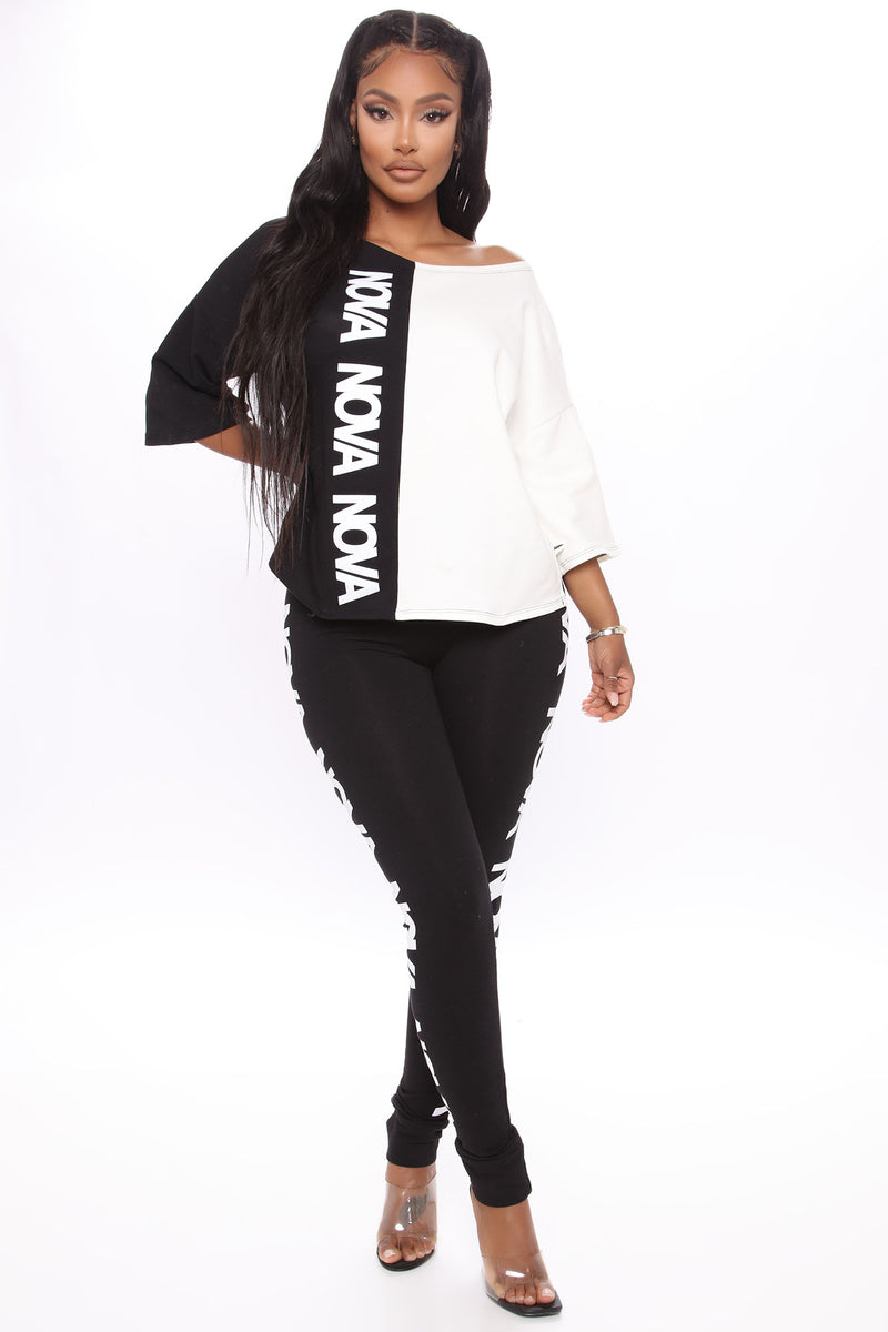 Nova Babe Legging Set Blackwhite Fashion Nova Matching Sets