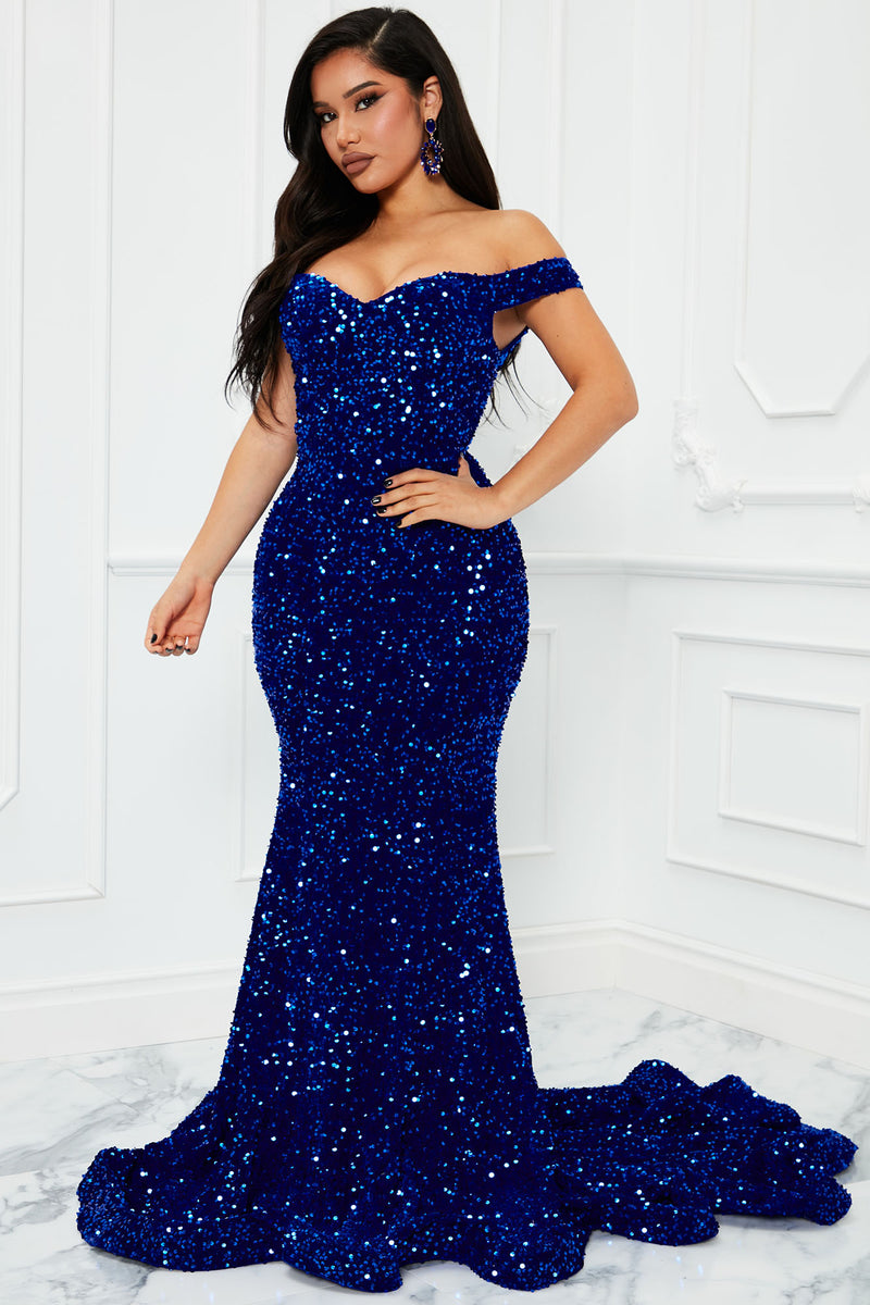 Alora Sequin Maxi Gown - Royal | Fashion Nova, Dresses | Fashion Nova