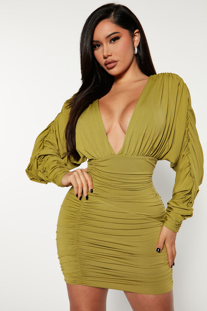 Date Night With You Mini Dress Chartreuse Fashion Nova Dresses
