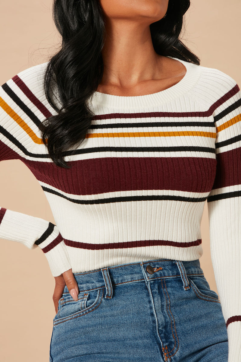 Stripes For Days Sweater Ivorycombo Fashion Nova Sweaters