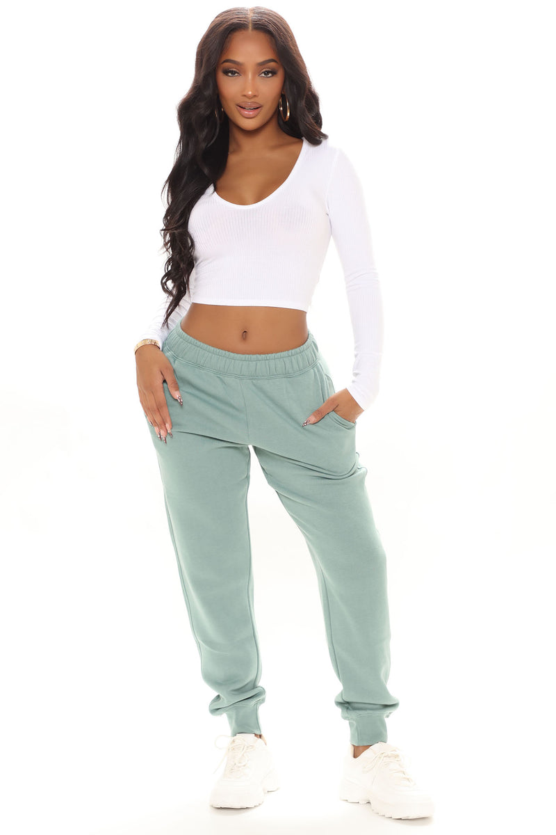 Morning Coffee Basic Sweatpants - Sage | Fashion Nova, Pants | Fashion Nova