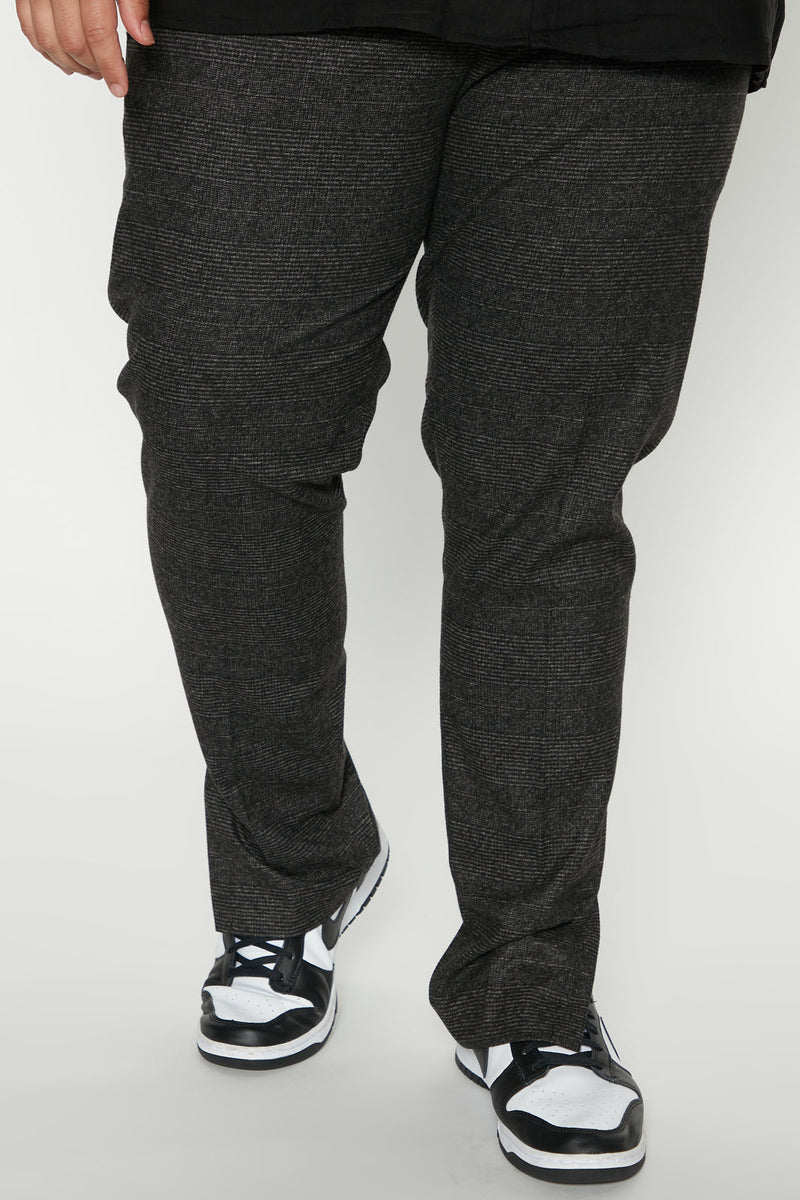 Kingpin Plaid Slim Slit Trouser - Charcoal | Fashion Nova, Mens Pants | Fashion Nova