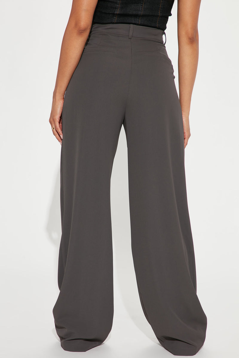 Abbot Kinney Wide Leg Trouser Charcoal Fashion Nova Pants