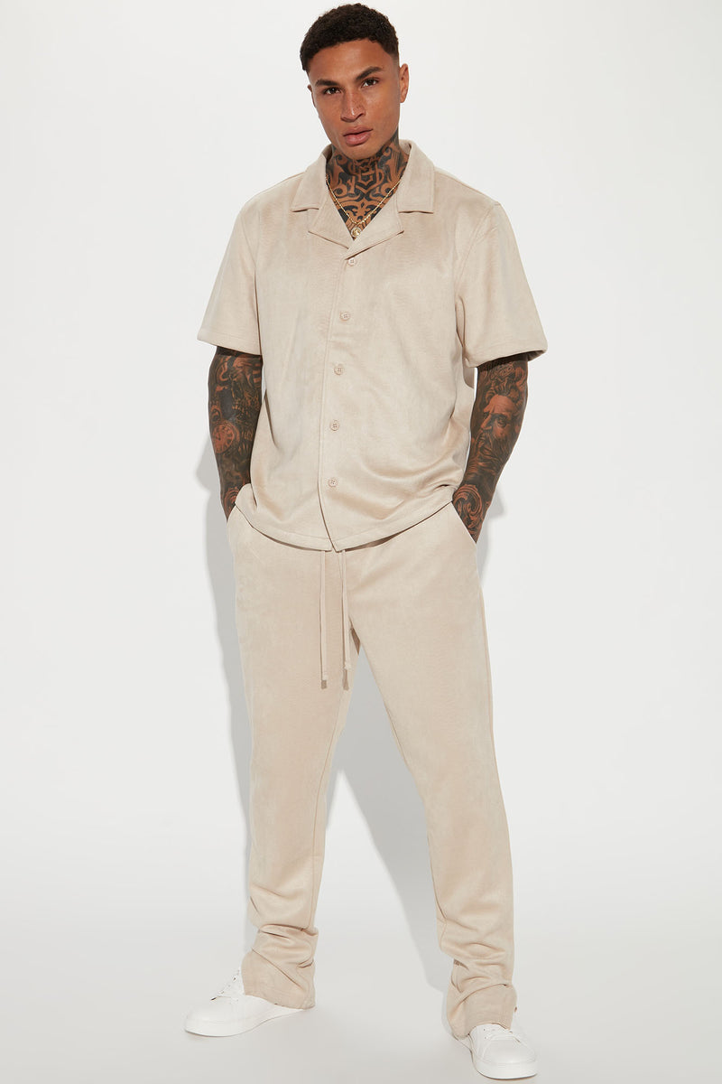 Julian Python Faux Suede Side Slit Pants - Cream | Fashion Nova, Mens Pants | Fashion Nova