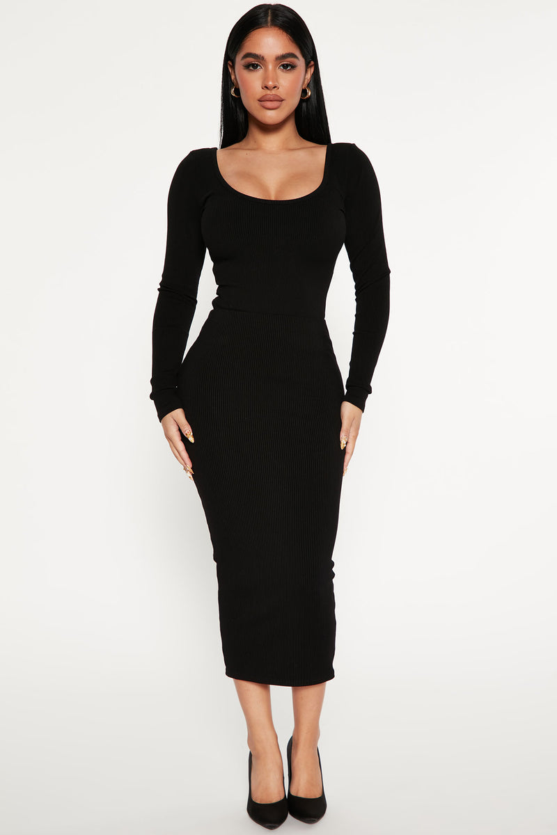 Miley Snatched Midi Skirt Black Fashion Nova Skirts Fashion Nova