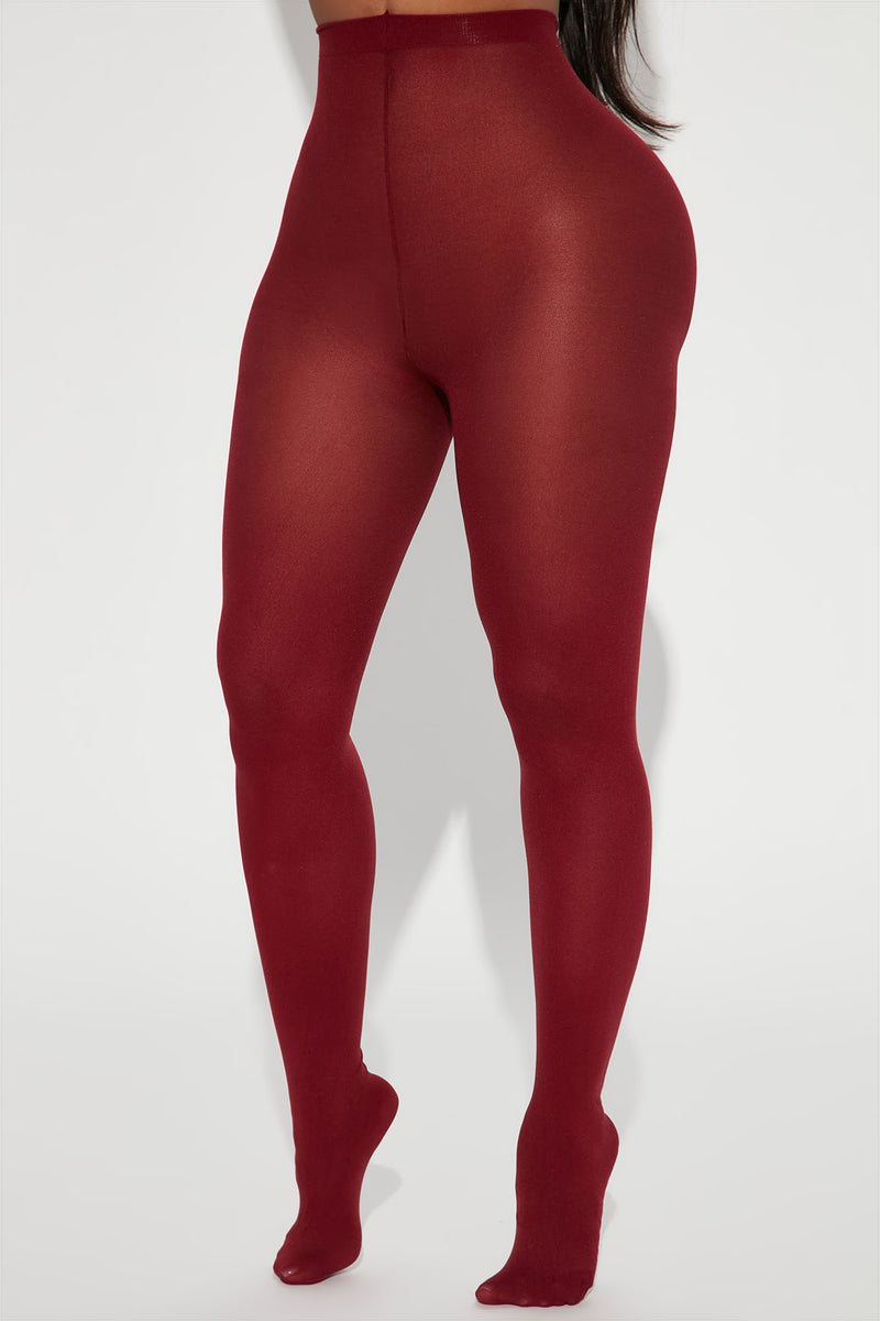 Basic Tights - Burgundy | Fashion Nova, Lingerie & Sleepwear | Fashion Nova