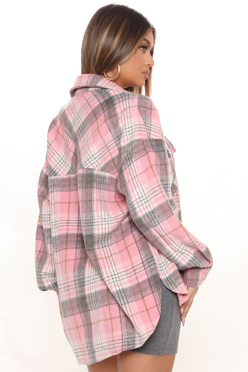 Downtown Plans Plaid Shirt - Pink/combo | Fashion Nova, Shirts & Blouses | Fashion Nova