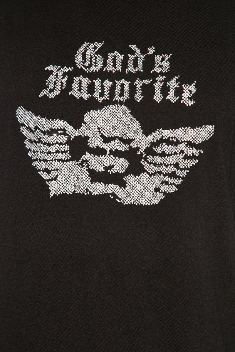 God's Favorite Rhinestone Short Sleeve Tee - Black | Fashion Nova, Mens Tees & Tanks | Fashion Nova